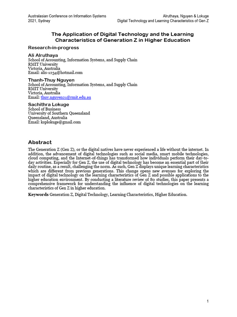 The Application of Digital Technology and The Learning | PDF ...