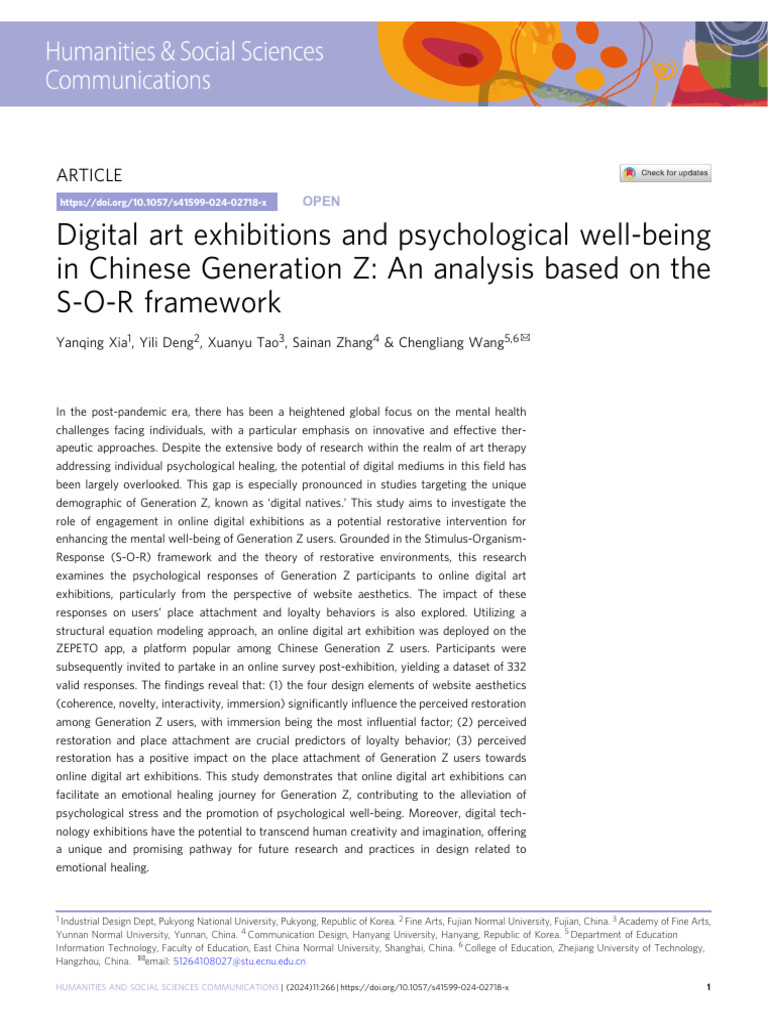 Gen Z's Digital Art Therapy | PDF | Attachment Theory | Perception