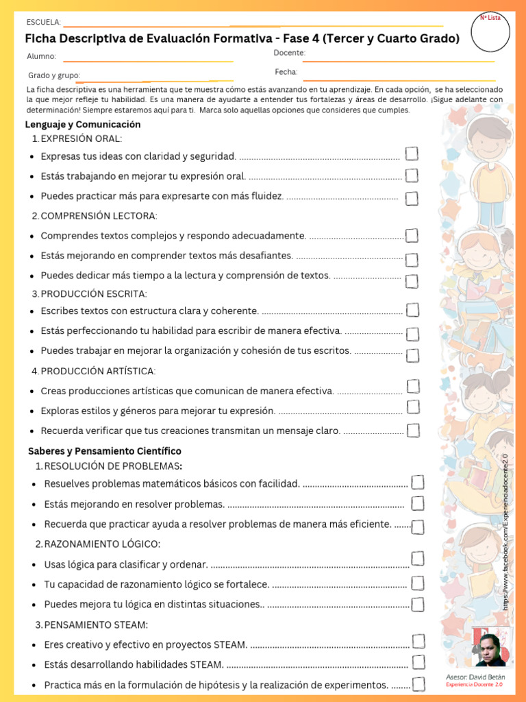 Fase 4 Ficha Descriptiva Por Campo Formativo | Descargar gratis PDF | Pensamiento | Comprensión ...