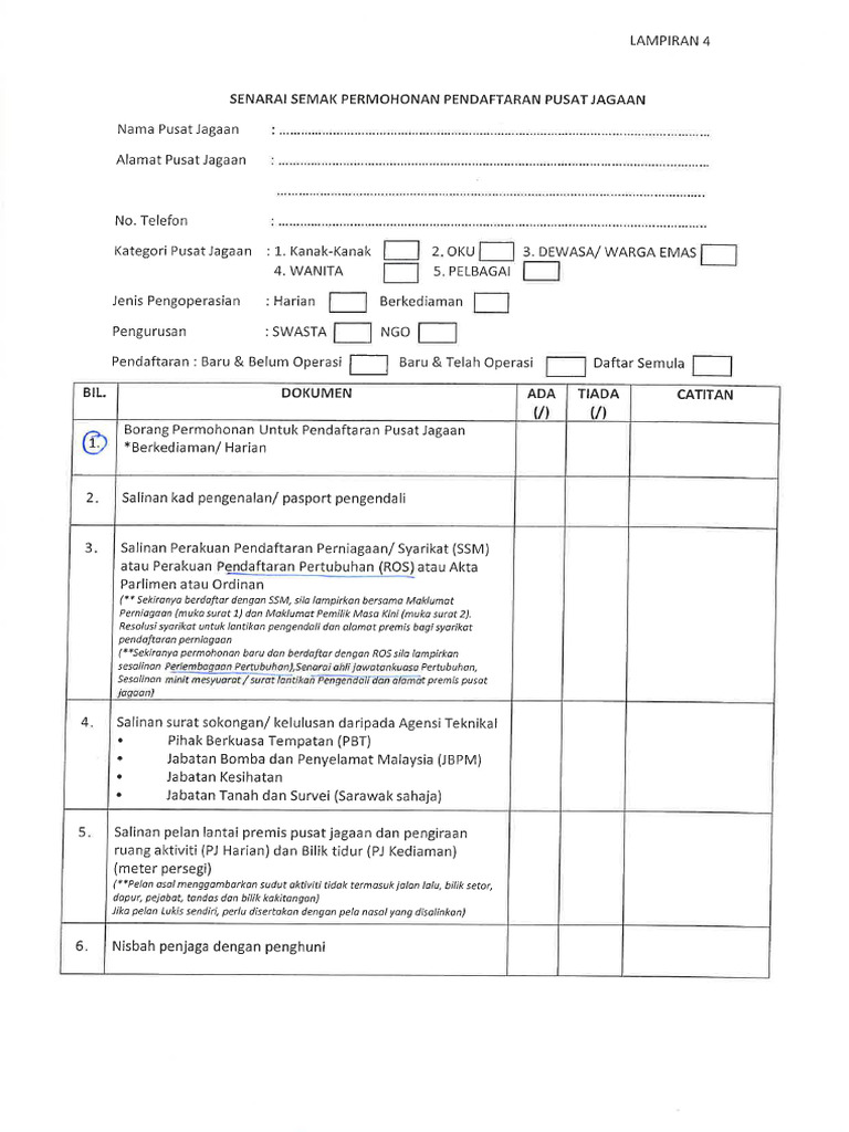 Checklist Borang JKM 2024 | PDF