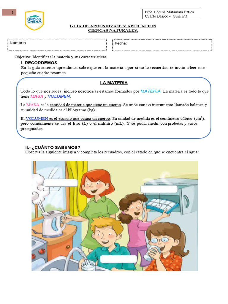 Guía N°3 de Cs. Nat, Unidad N°1 | PDF | Importar | Masa