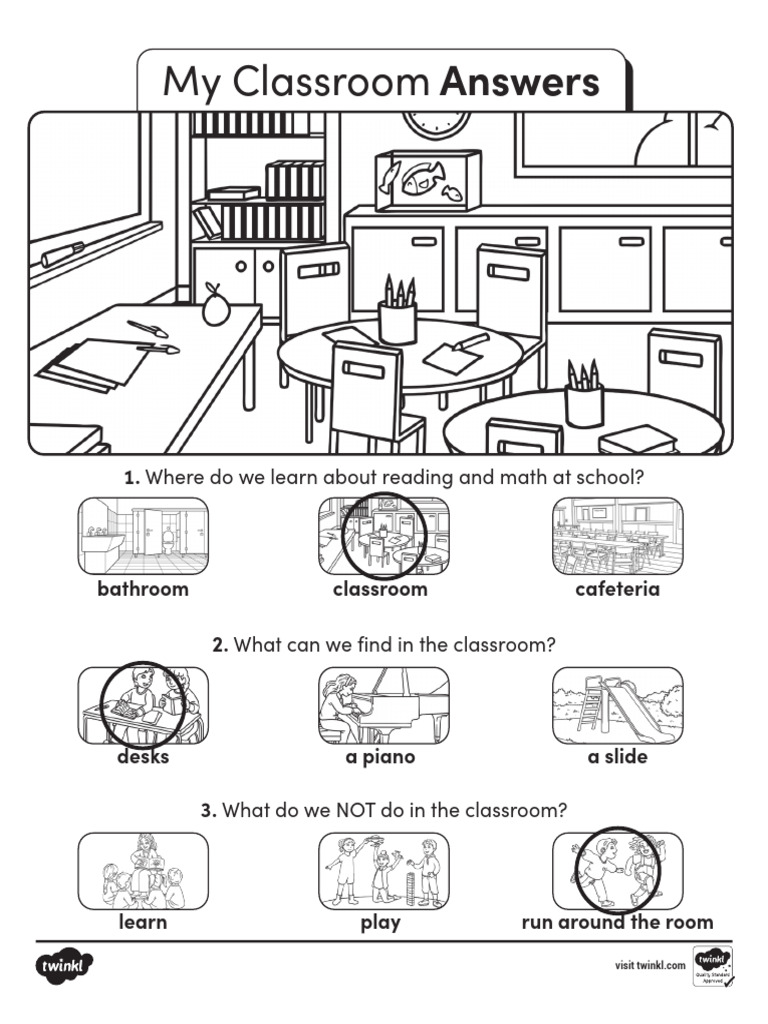 Answer Life Skills - My Classroom at School | PDF