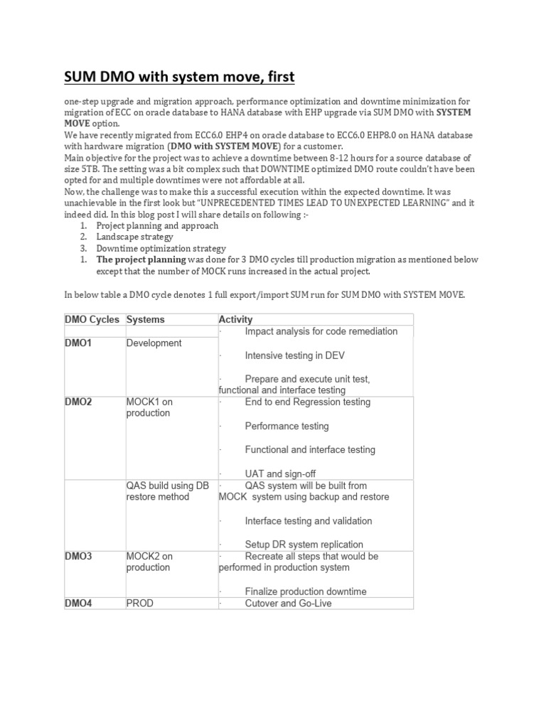 SUM DMO With System Move | Download Free PDF | Databases | Relational Database