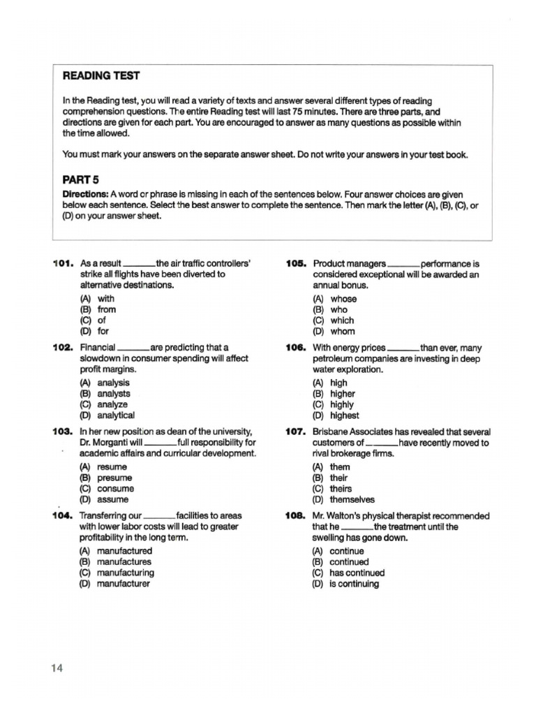 Reading Practice-Toeic Target | PDF