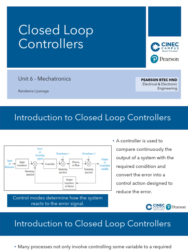 08. Closed Loop Controllers | Download Free PDF | Control Theory | Electrical Engineering