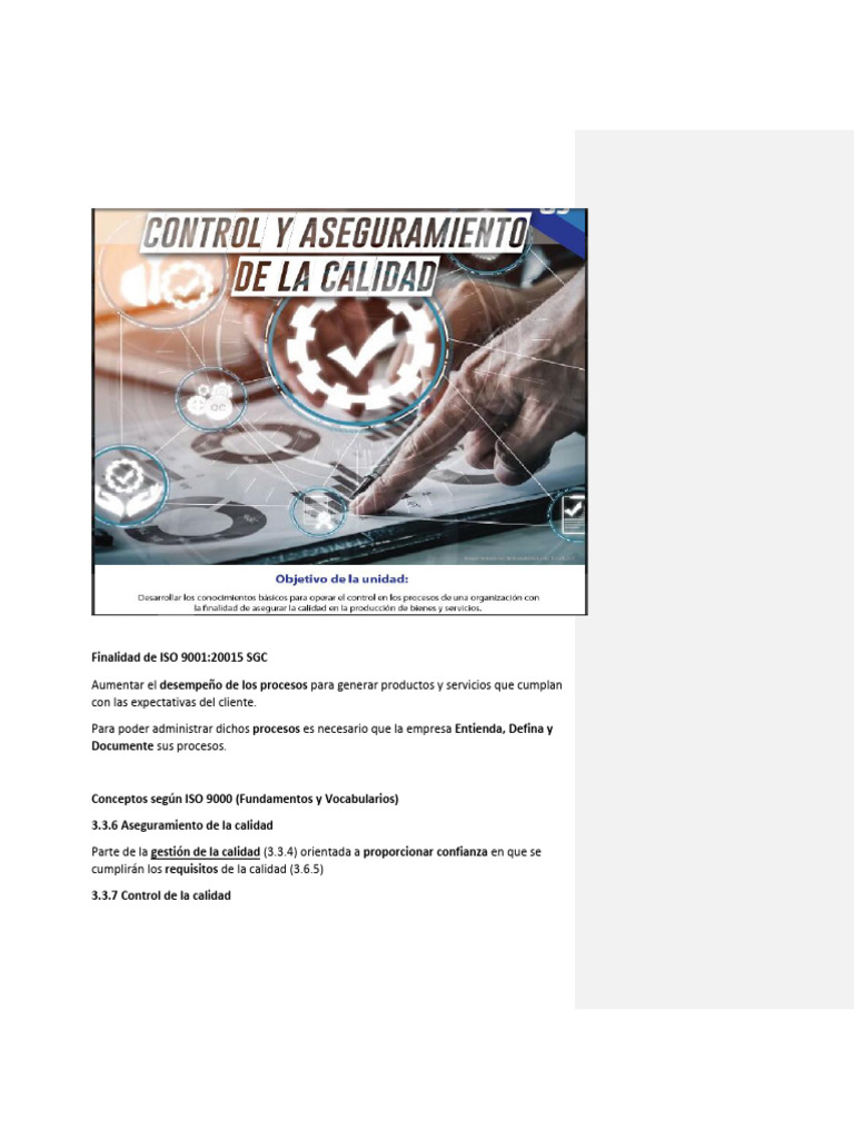 Tema 1 Control y aseguramiento de la calidad_0524 | PDF | Calidad (comercial) | Gestión de la ...