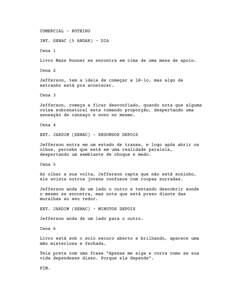 Script Maze Runner - Spiders | PDF