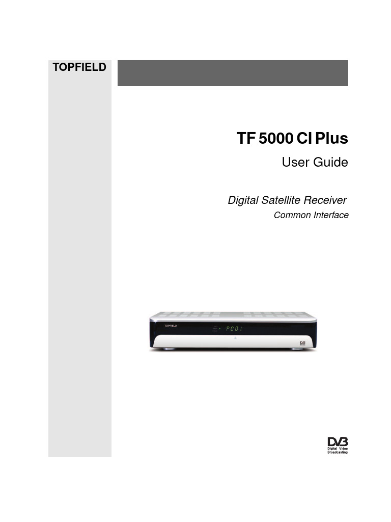 TF 5000 CI Plus User Guide | PDF | Menu (Computing) | Electrical Connector