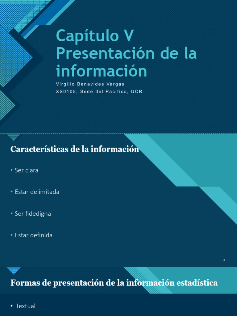 Capitulo V Presentacion de La Informacion | PDF | Información