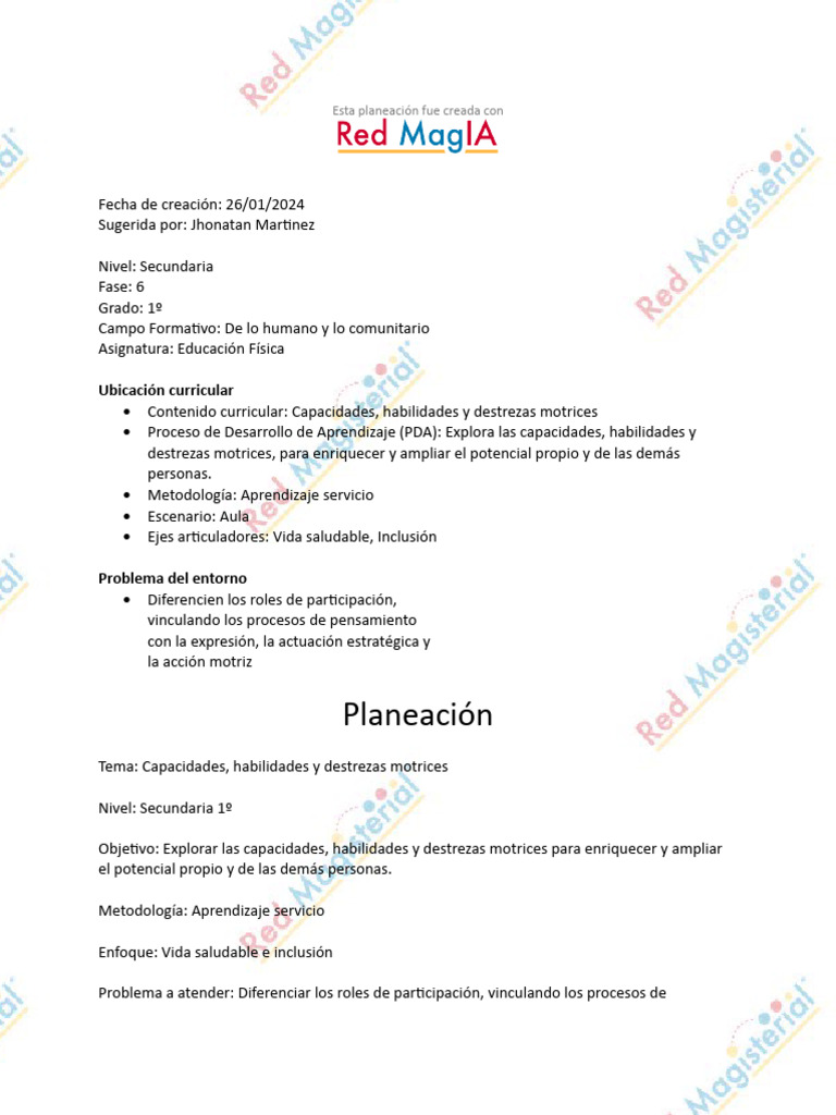 Capacidades y destrezas motrices en clase | PDF | Evaluación ...