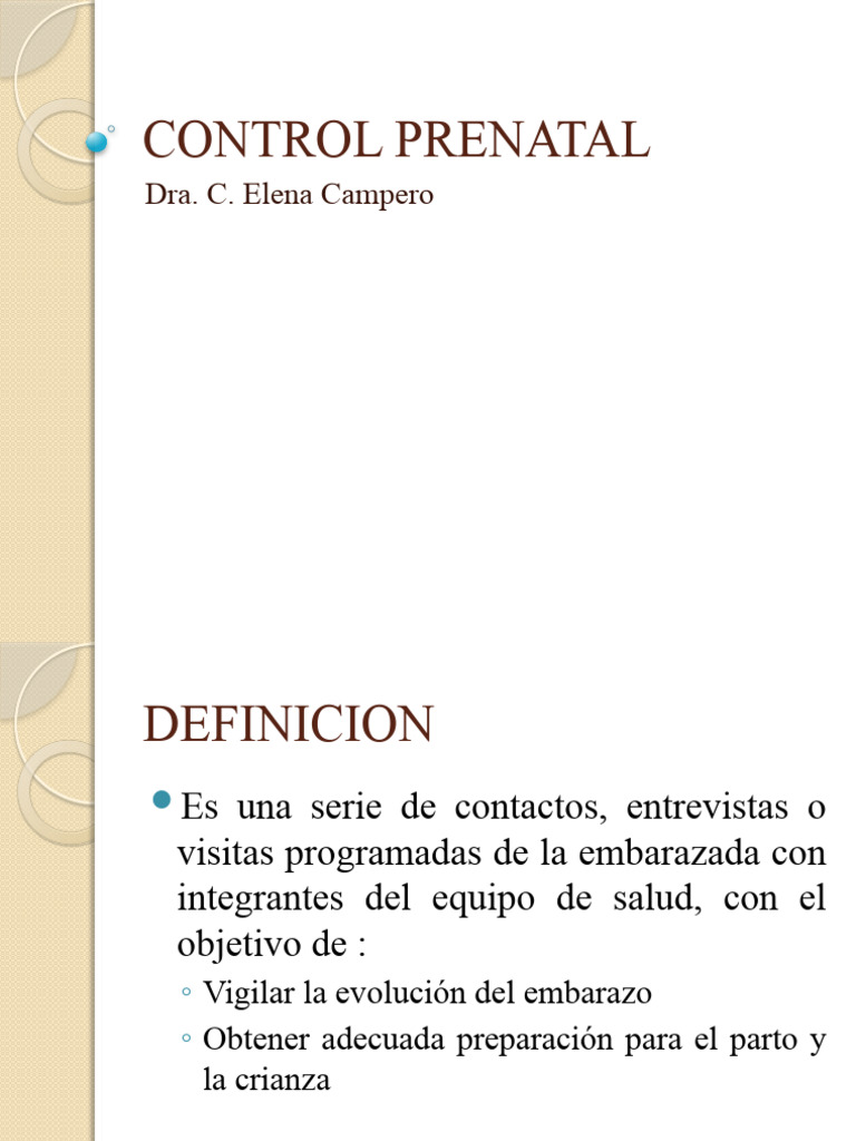 Gin Obs - t8 - Control Prenatal | PDF | El embarazo | Parto