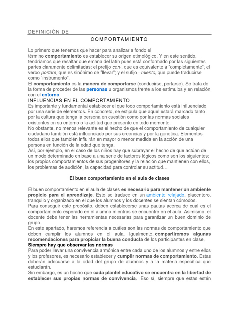 El Buen Comportamiento | Descargar gratis PDF | Comportamiento | Salón ...