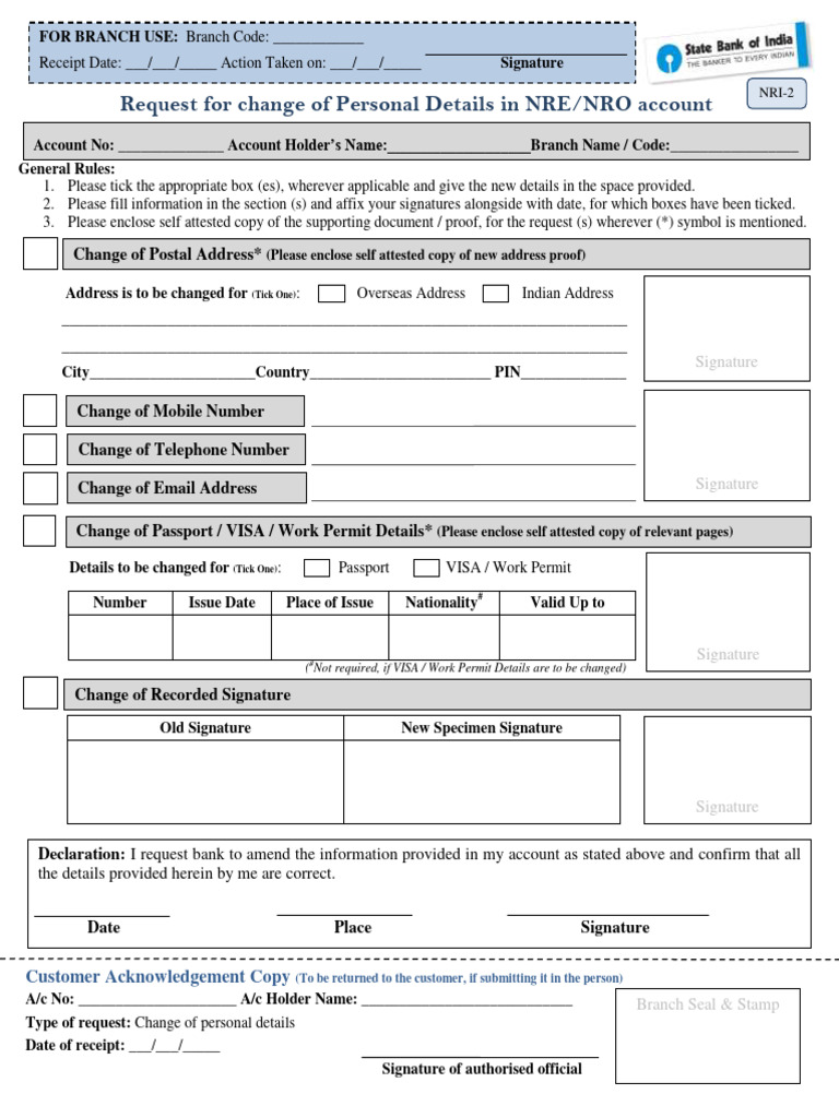 Personal Details Changes Request Form | PDF | Travel Visa | Passport