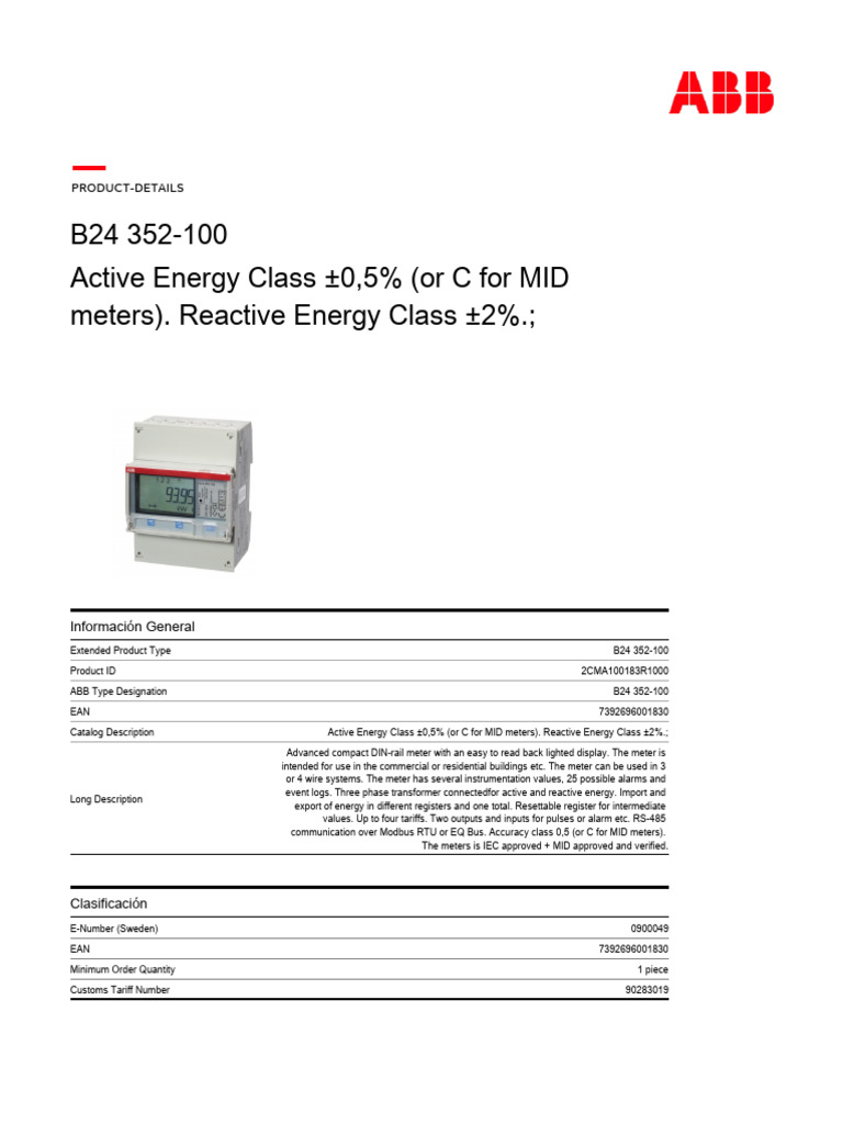 Ficha Técnica Medidor ABB | Download Free PDF | Electromagnetism | Electric Power