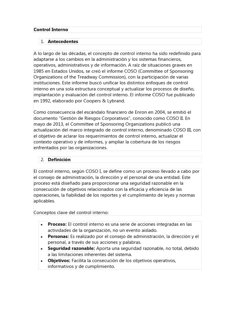 Control Interno | PDF | Auditoría | Evaluación