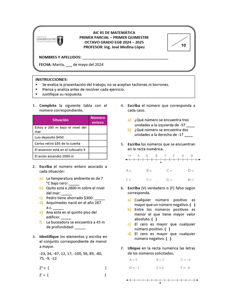 Guía de Matemáticas para 8vo Grado | PDF | Entero | Conceptos matemáticos