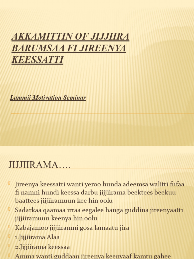 Akkamittin of Jijjiira by Lammii Motivation | PDF | Self-Improvement