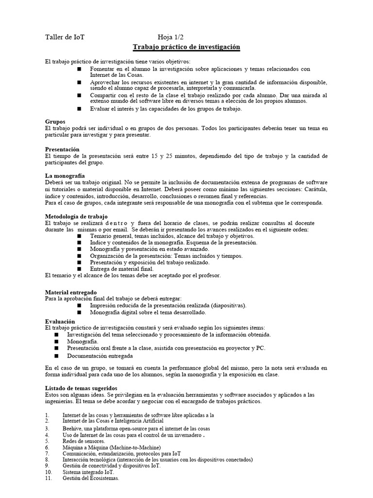 Trabajo - Practico - Final IoT | PDF | Internet de las Cosas | Internet