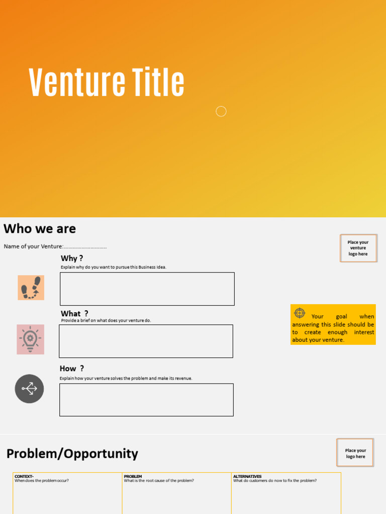 Venture Template | Download Free PDF | Customer | Business