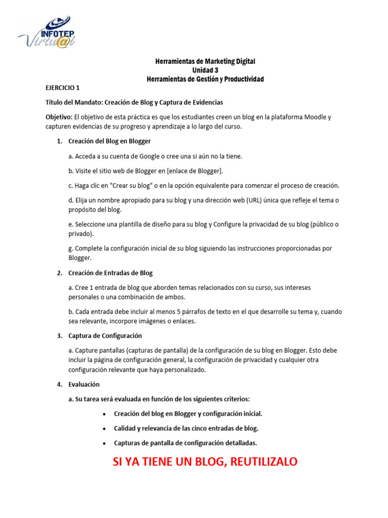 Tarea 1 Unidad 3 Domi | PDF | Blog | Metodología de encuesta