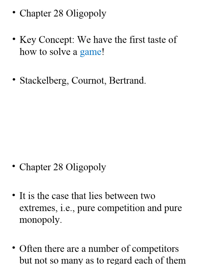 Oligopoly Models: Stackelberg, Cournot, Bertrand | PDF | Oligopoly ...