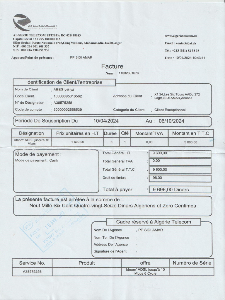 Facture Internet | PDF