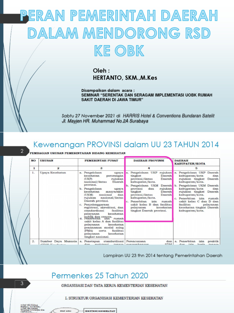 Peran Pemerintah Daerah Dalam Mendorong RSD Ke Obk | PDF