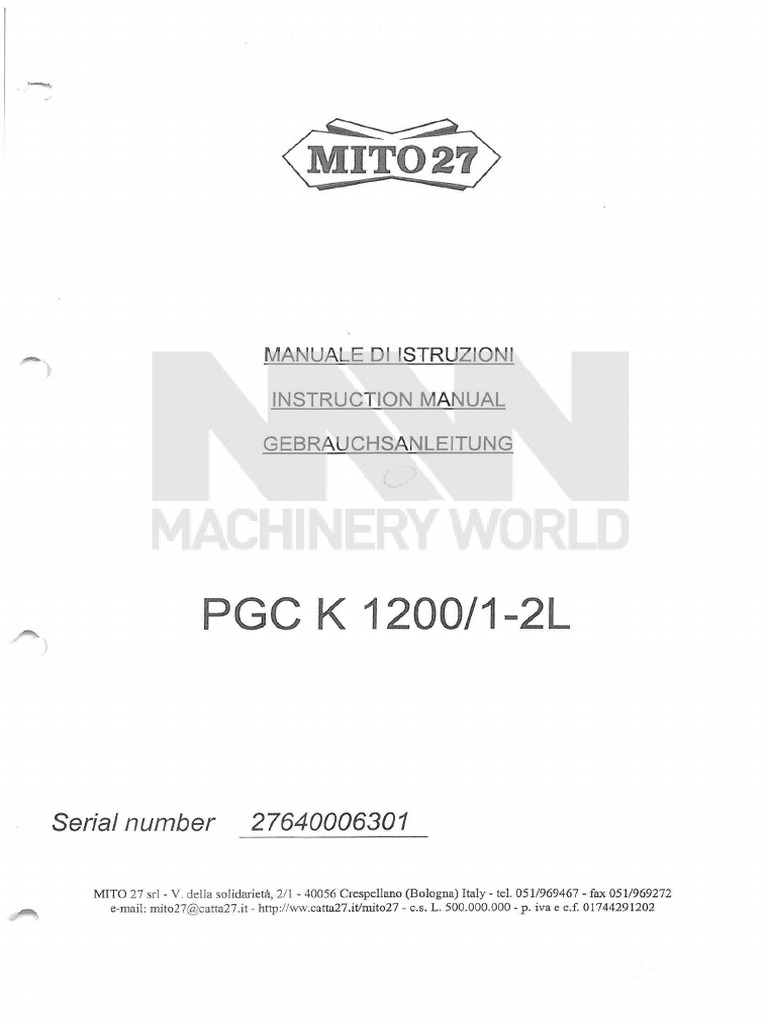 Catta-27-PGC-K-1200-1-2-L-Manual | PDF