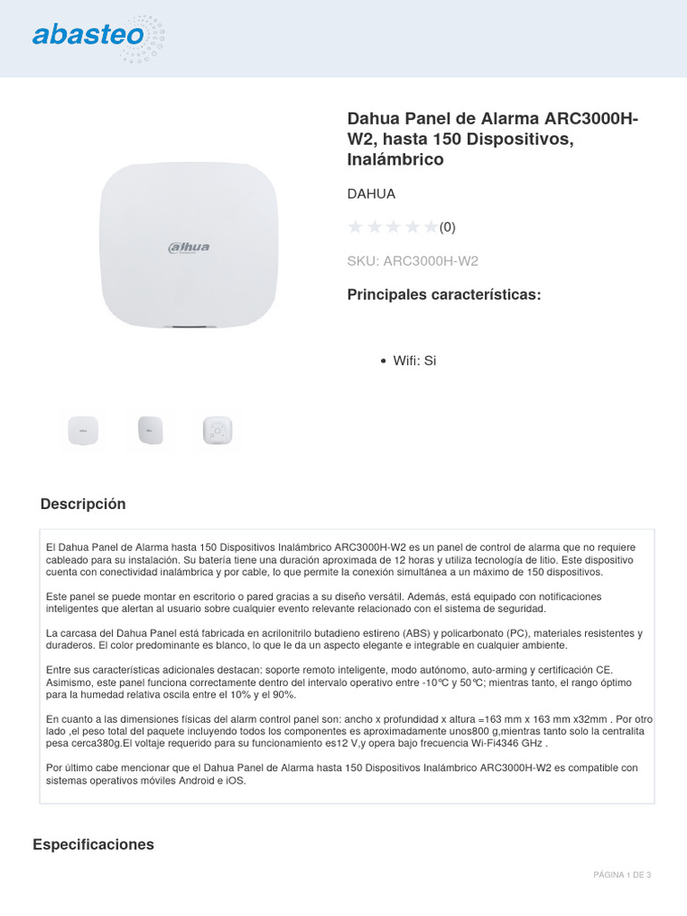 Product Details ARC3000H-W2 | PDF | Wifi | Inalámbrico