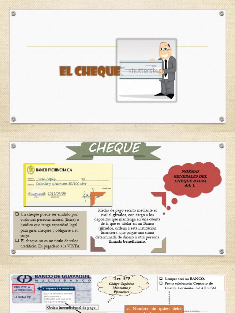 Láminas El Cheque (Editado) | PDF | Cheque | Pagos