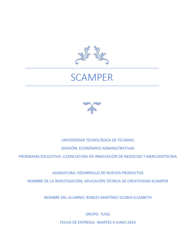 Aplicación Técnica de Creatividad SCAMPER | PDF | sal | Alimentos