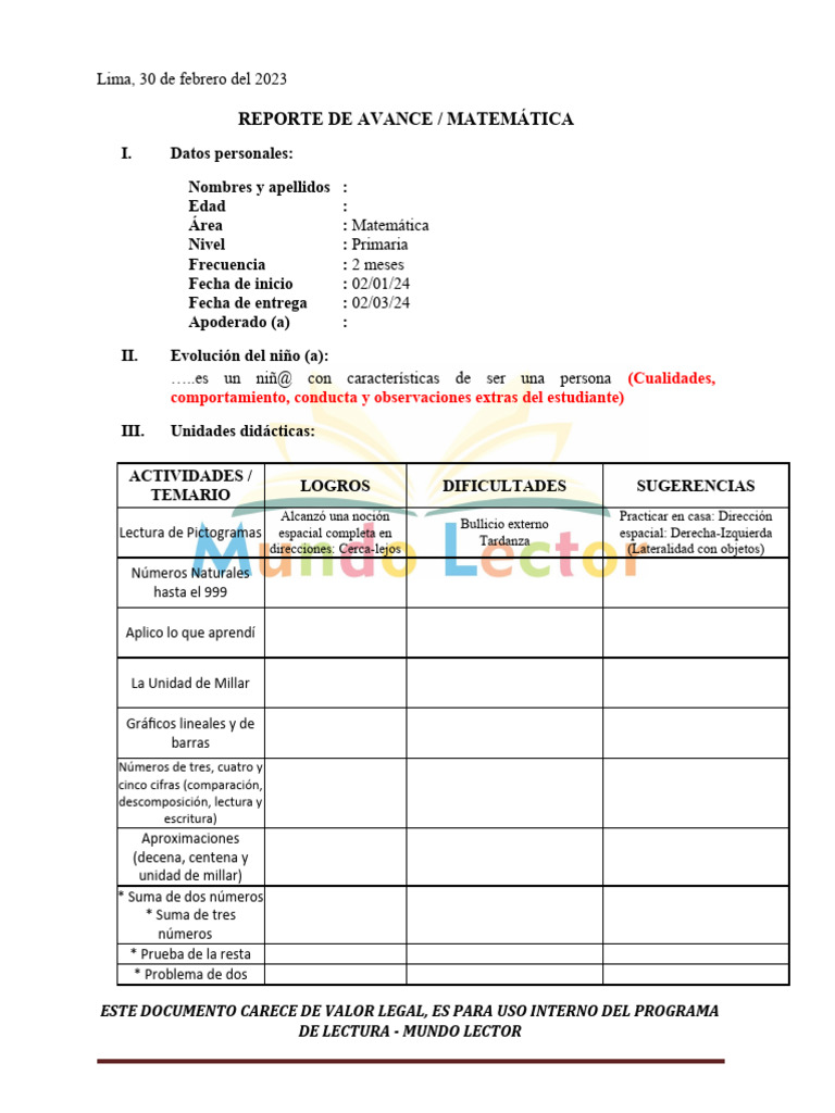 Reporte Modelo 3° | PDF | Matemáticas