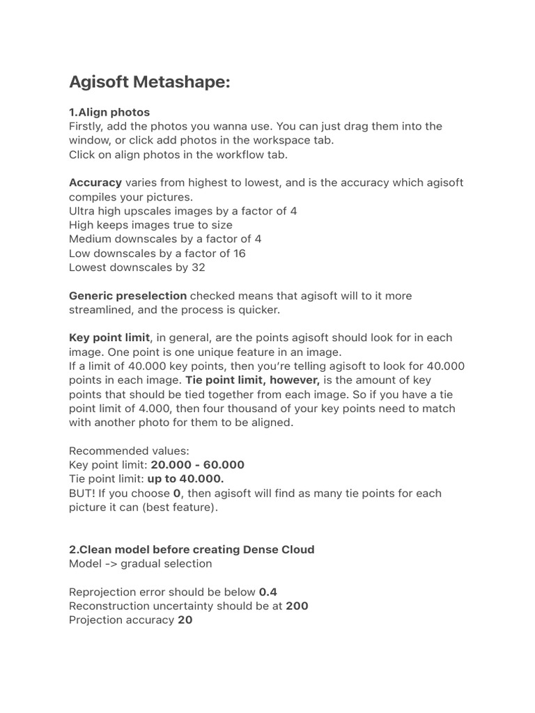 Agisoft Metashape - Workflow - Kjenes | PDF | Computing | Computer Graphics