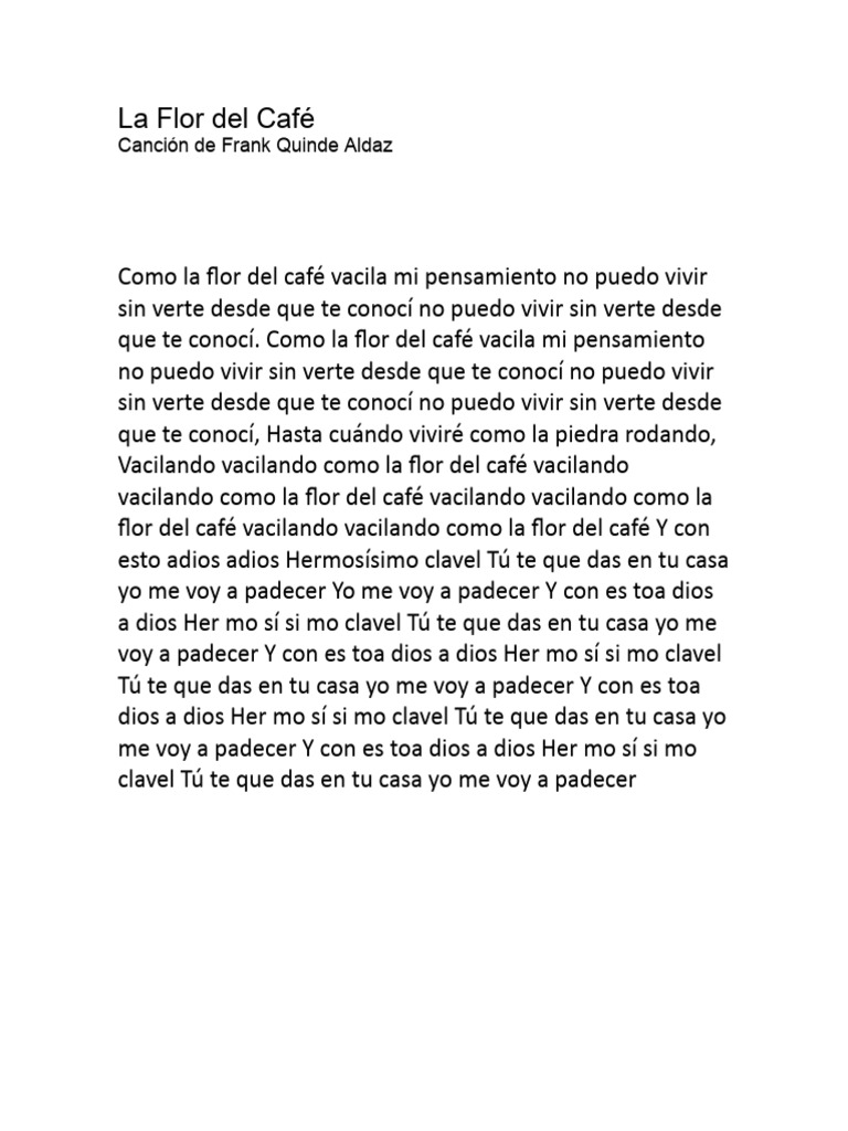 La Flor del Café: Letra y Significado | PDF