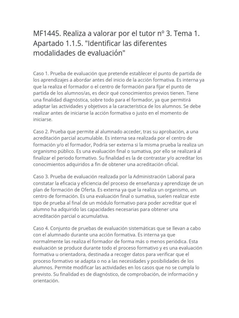 MF1445. Realiza A Valorar Por El Tutor Nº 3. Tema 1. Apartado 1.1.5 ...