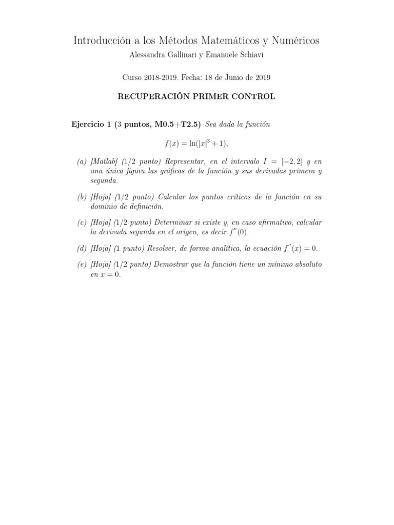 IMMN - 2019 - Control1 - Junio - Respuestas (Ejercicio 1) | PDF | Derivado | Análisis