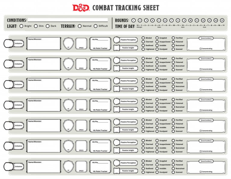Combat_Tracking_Sheet | PDF