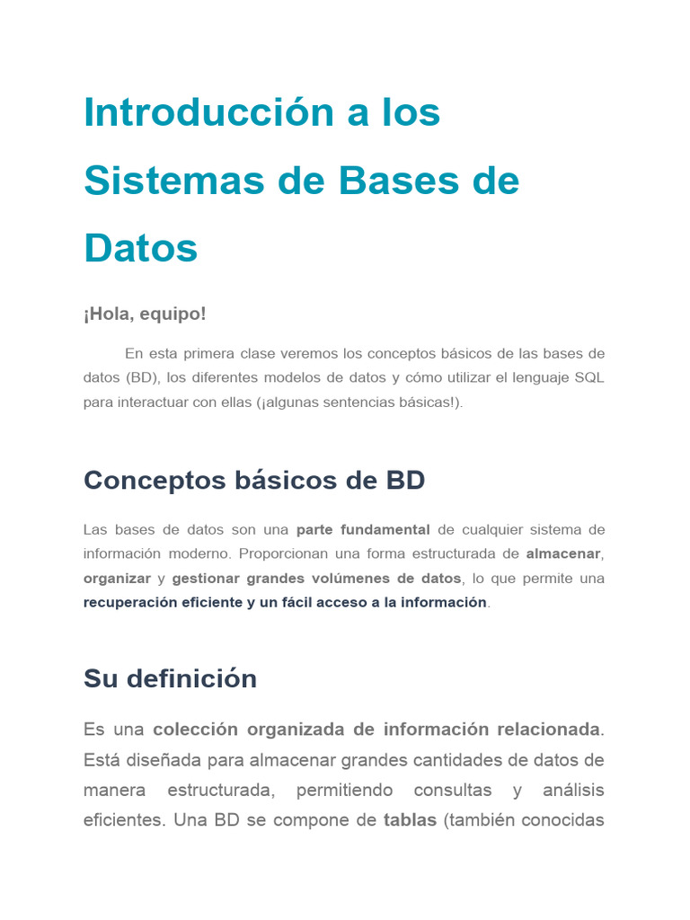 Clase 1 | PDF | SQL | Base de datos relacional