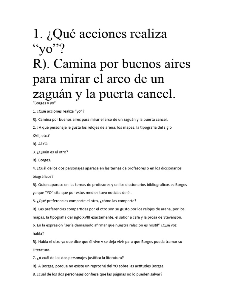 Borges y Yo TP | PDF | Baruch Spinoza