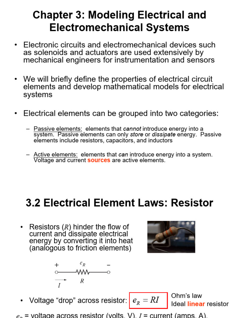 Note 4 Modeling Electrical and Electromechanical Systems | PDF | Electromagnetic Induction ...