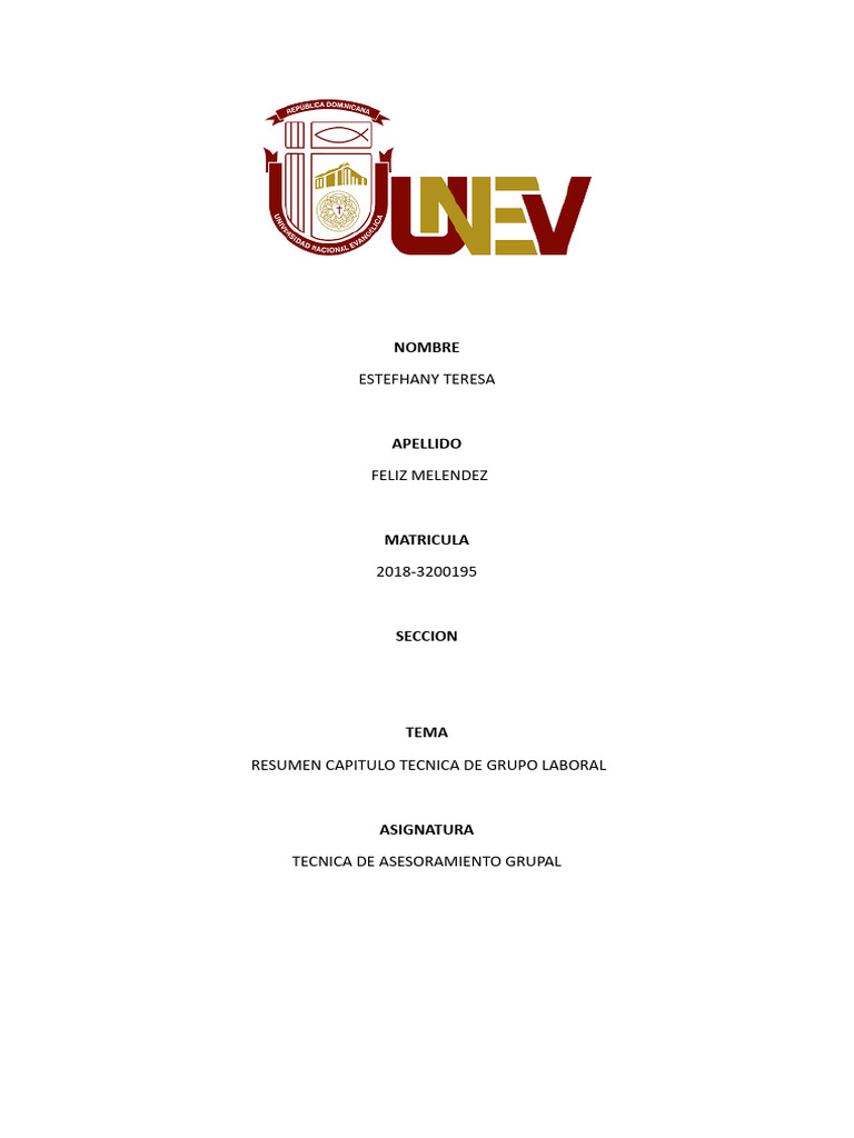 Tarea I Tecnica De Asesoramiento Grupal Pdf Evaluación Pensamiento