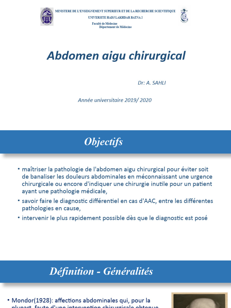Abdomen Aigu | PDF | Vésicule biliaire | Douleur