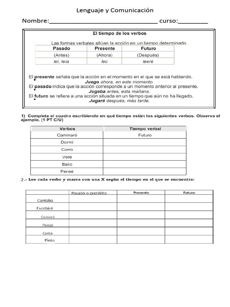 Prueba Verbos | PDF | Estudios de idiomas extranjeros