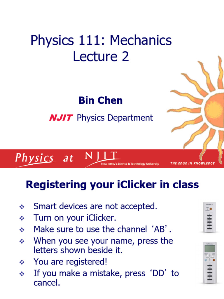 Physics111 Lecture02 Pdf Euclidean Vector Velocity