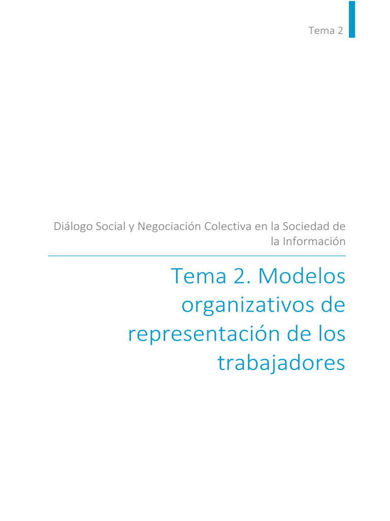 Tema 2. Modelos Organizativos de Representación de Los Trabajadores | Descargar gratis PDF ...
