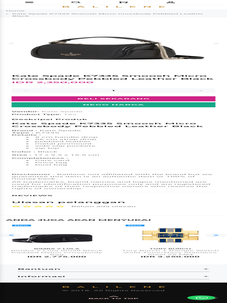 Kate Spade K7335 Smoosh Micro Crossbody Pebbled Leather Black - Balilene | PDF