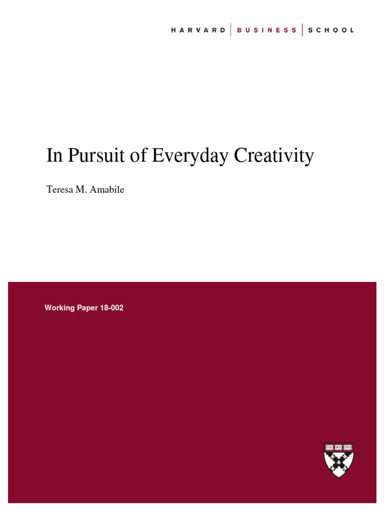 In Pursuit of Everyday Creativity | PDF | Creativity | Innovation