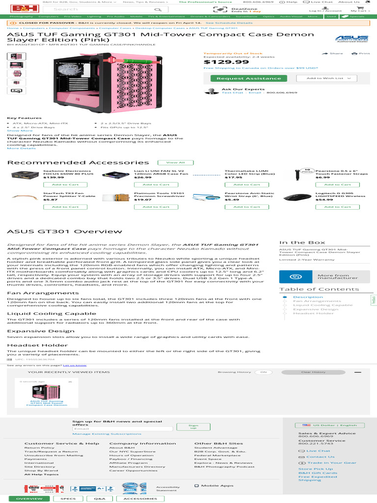 ASUS TUF Gaming GT301 Mid-Tower GT301 TUF GAMING | PDF | Computer Hardware | Computing