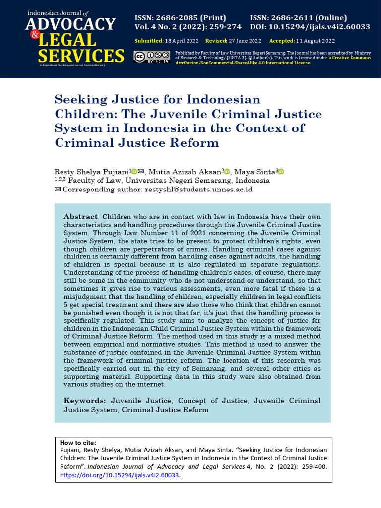 60033-Article Text-179342-2-10-20221028 | PDF | Crime & Violence | Crimes
