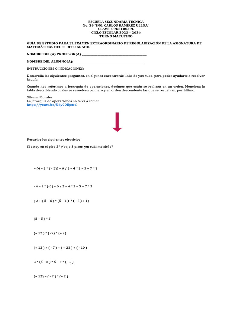 Guia de Estudios 3ro 2023 2024 | PDF | Funciones trigonométricas ...
